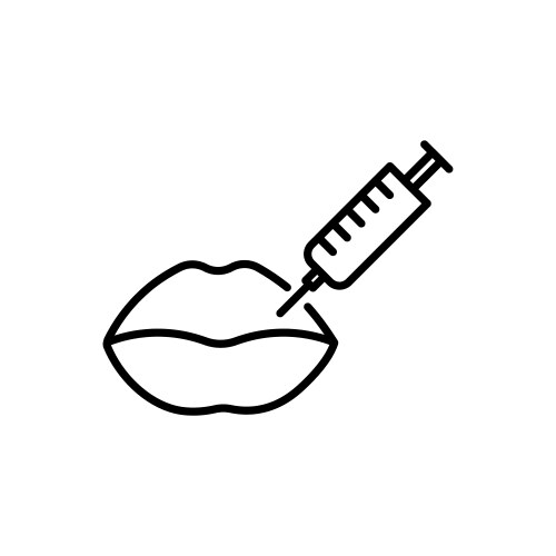 Botox injection icon set filler face skin Vector Image