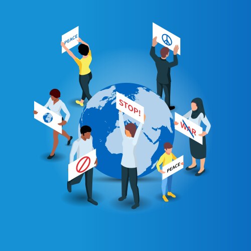 Protest isometric Royalty Free Vector Image - VectorStock