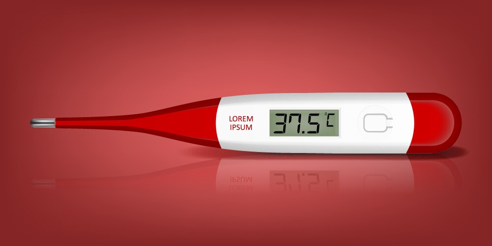 Realistic 3d red fever celsius electronic Vector Image