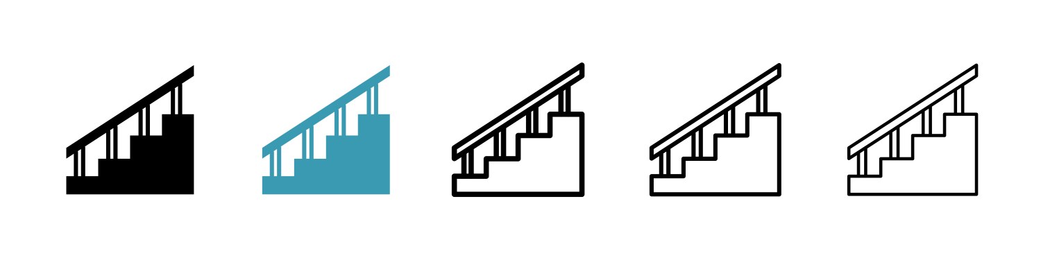 Stairs icon set on white background Royalty Free Vector