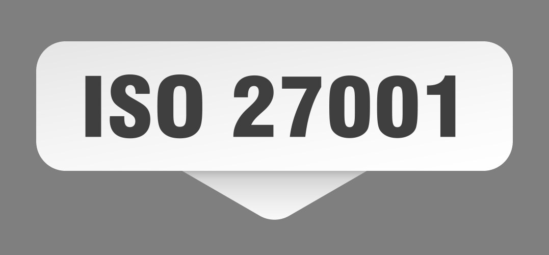 Iso 27001 sticker sign on transparent Royalty Free Vector
