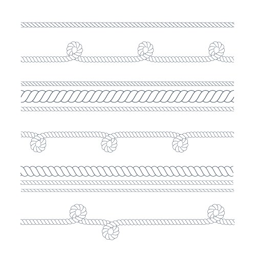Nautical vintage rope dividers Royalty Free Vector Image