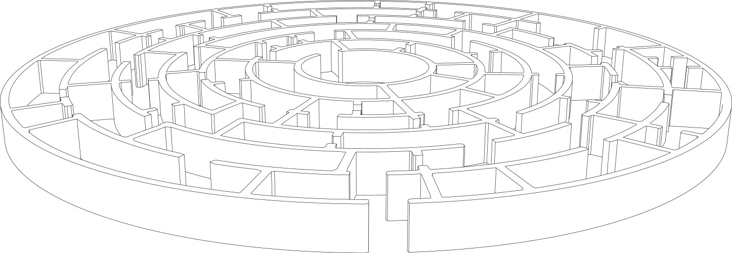 Round 3d maze Royalty Free Vector Image - VectorStock