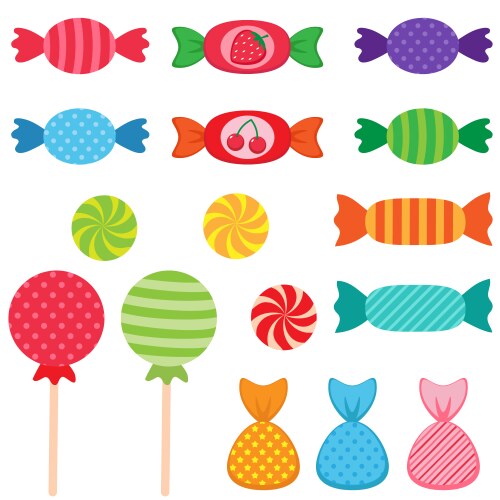 Candy set Royalty Free Vector Image - VectorStock