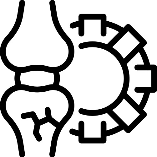 Broken bone outline showing fracture Royalty Free Vector