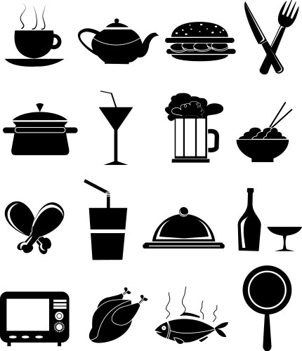 16 restaurant icon collection Royalty Free Vector Image