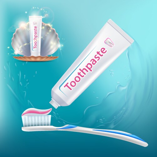 Toothpaste and toothbrush Royalty Free Vector Image