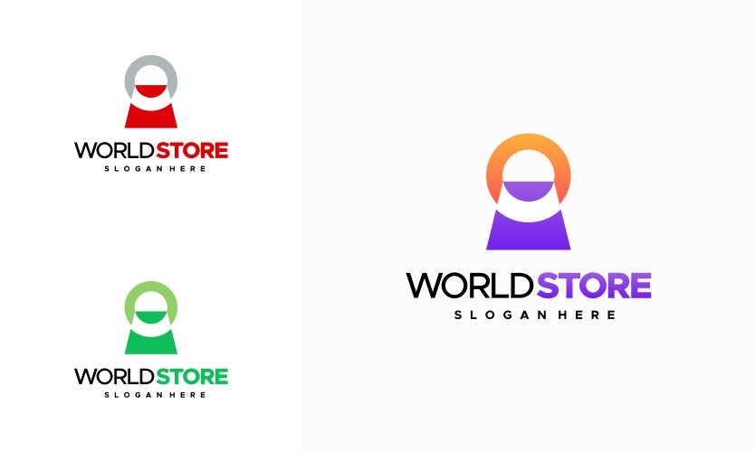 World store logo designs concept online shop Vector Image