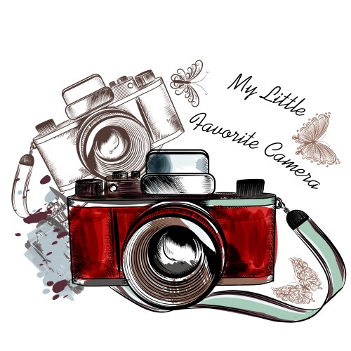 Vintage camera cartoon Royalty Free Vector Image
