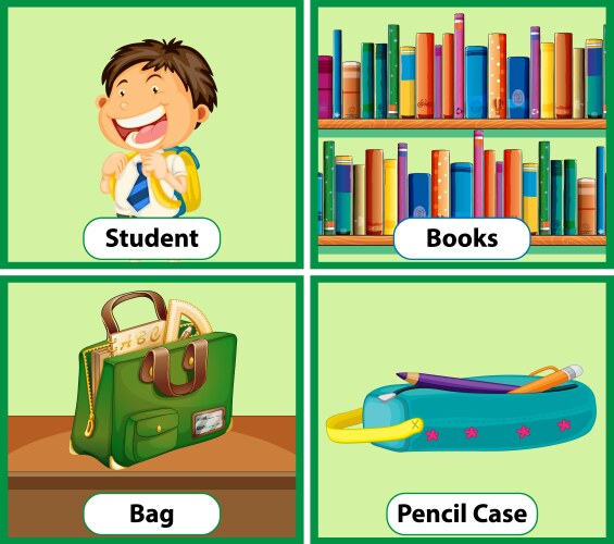 Opposite english words for kids Royalty Free Vector Image