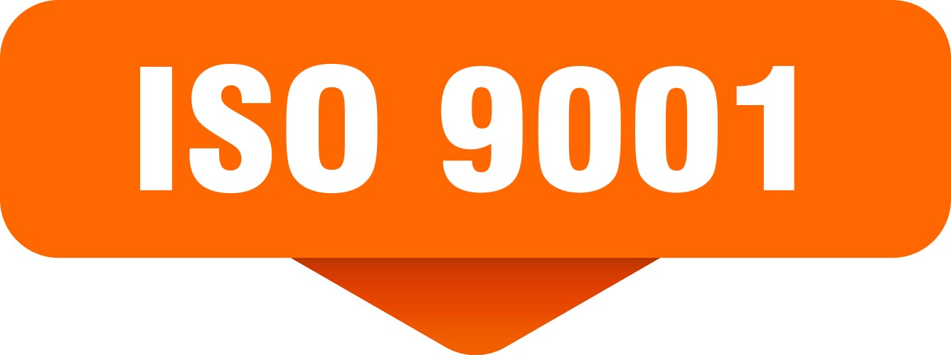 Iso 9001 sticker sign on transparent Royalty Free Vector