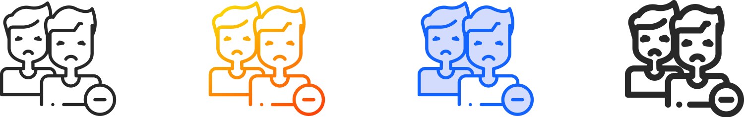 Boys iconthin linear gradient blue stroke Vector Image