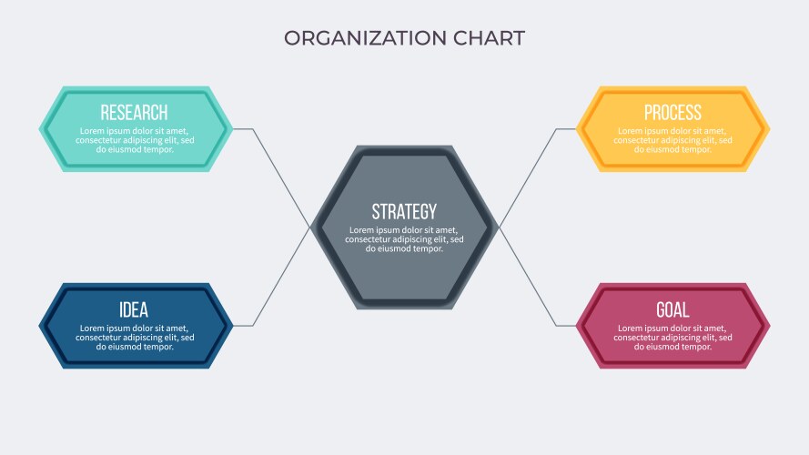 Infographic with 4 hexagons labels Royalty Free Vector Image