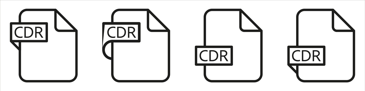 Cdr file format document type colored icon Vector Image