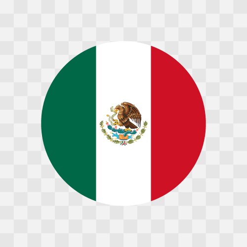 Circle button flag of mexico Royalty Free Vector Image