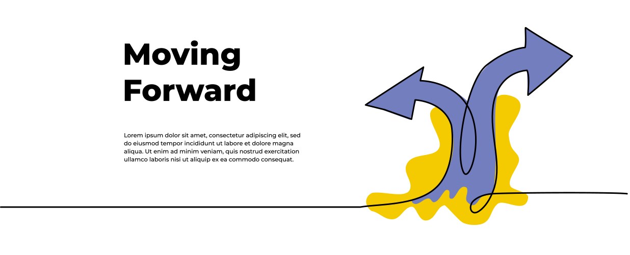 Continuous line design of two arrows pointing up Vector Image
