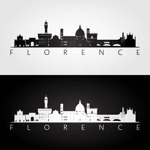 Florence light streak skyline Royalty Free Vector Image