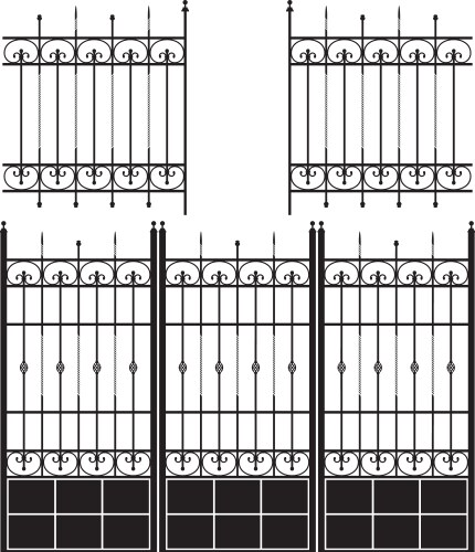 Railings and fences Royalty Free Vector Image - VectorStock
