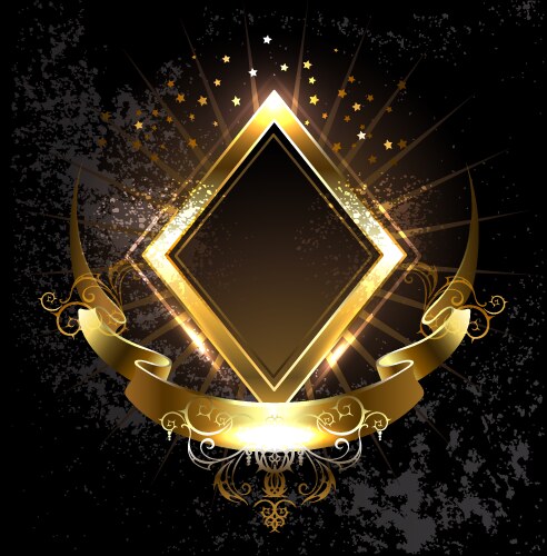 Square banner with gold stars Royalty Free Vector Image
