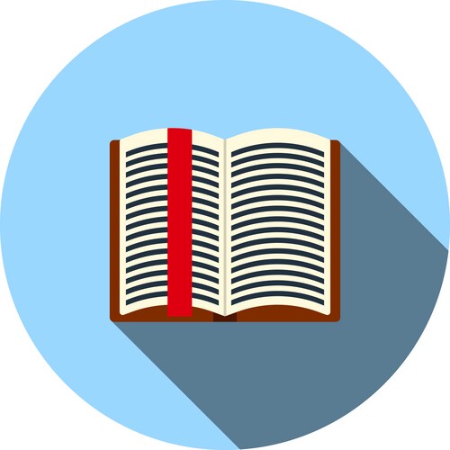 Open book with bookmark icon Royalty Free Vector Image