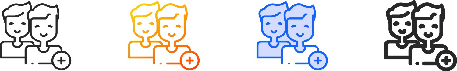 Boys iconthin linear gradient blue stroke Vector Image