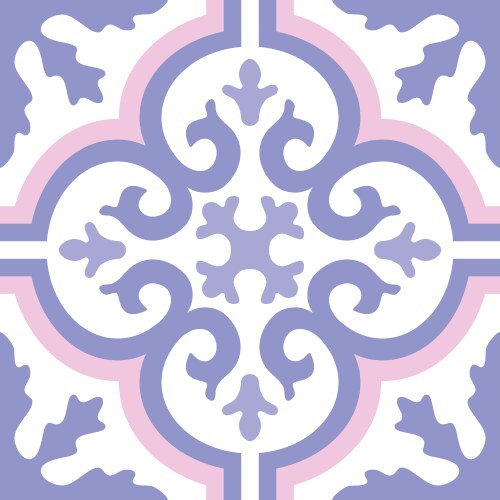 Ceramic moroccan mosaic tile pattern with flower Vector Image