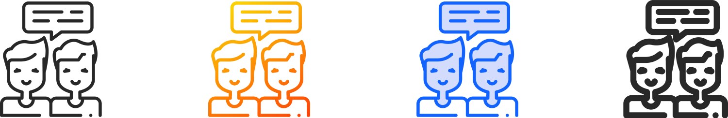 Boys iconthin linear gradient blue stroke Vector Image