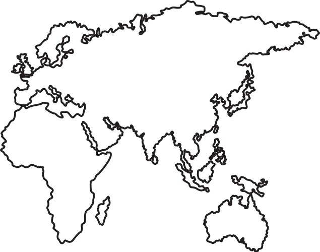 Map of europe africa and asia country Royalty Free Vector