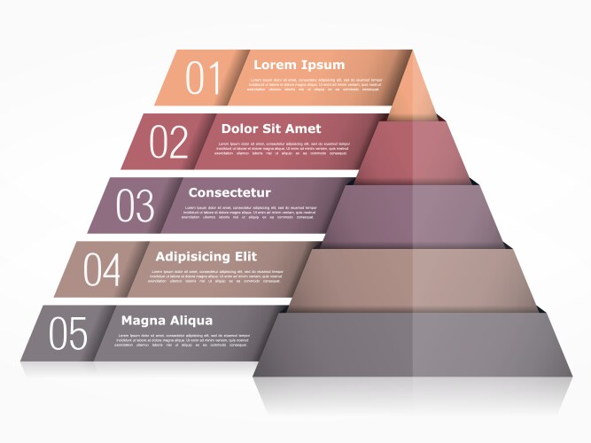 Pyramid chart template Royalty Free Vector Image