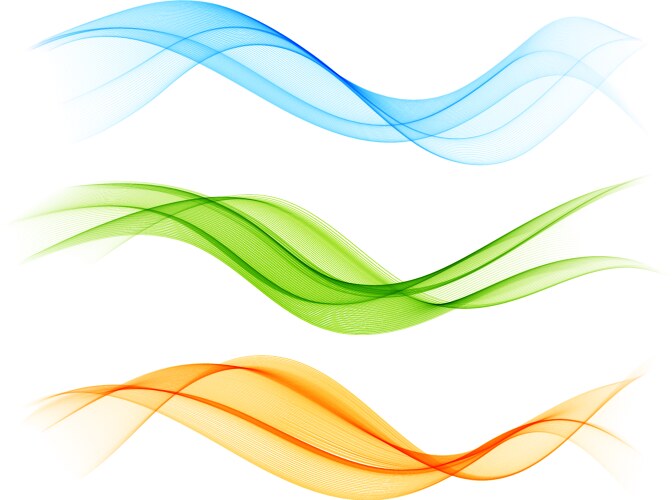 Set of color wave Royalty Free Vector Image - VectorStock