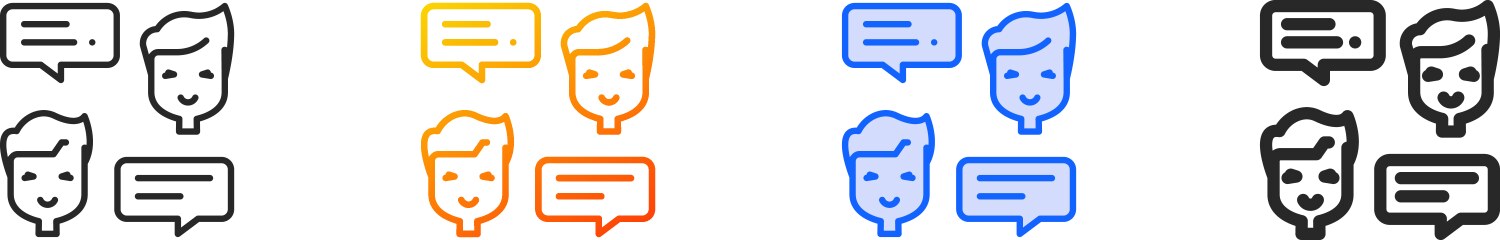 Boys iconthin linear gradient blue stroke Vector Image