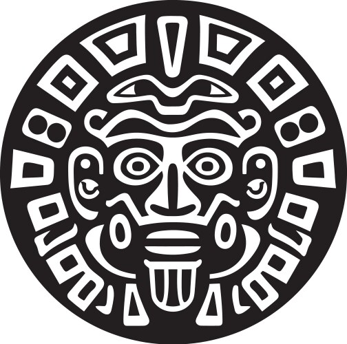 Ancient mayan symbolism pre hispanic logo icon Vector Image