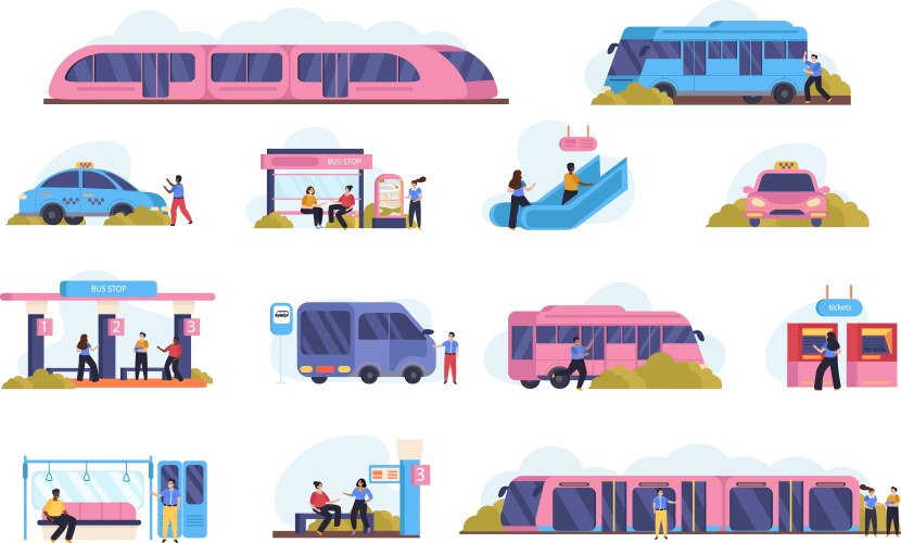 Public transport background Royalty Free Vector Image