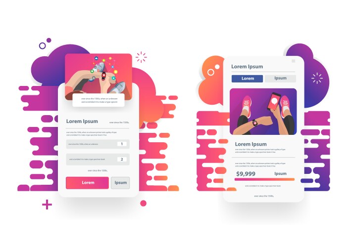 Web site gradient design template software Vector Image