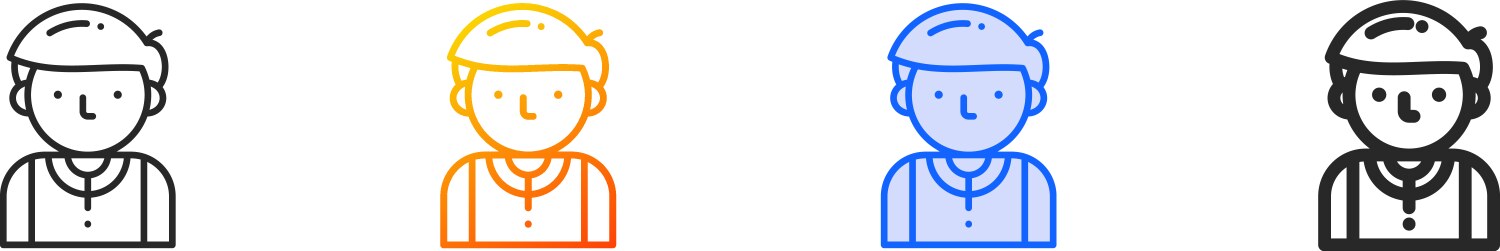 Boys iconthin linear gradient blue stroke Vector Image