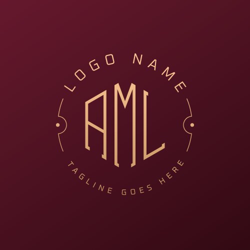 Modern aml logo design letter minimalist Vector Image