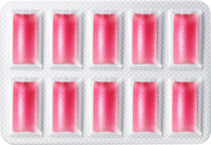 Gum pellets pack composition Royalty Free Vector Image