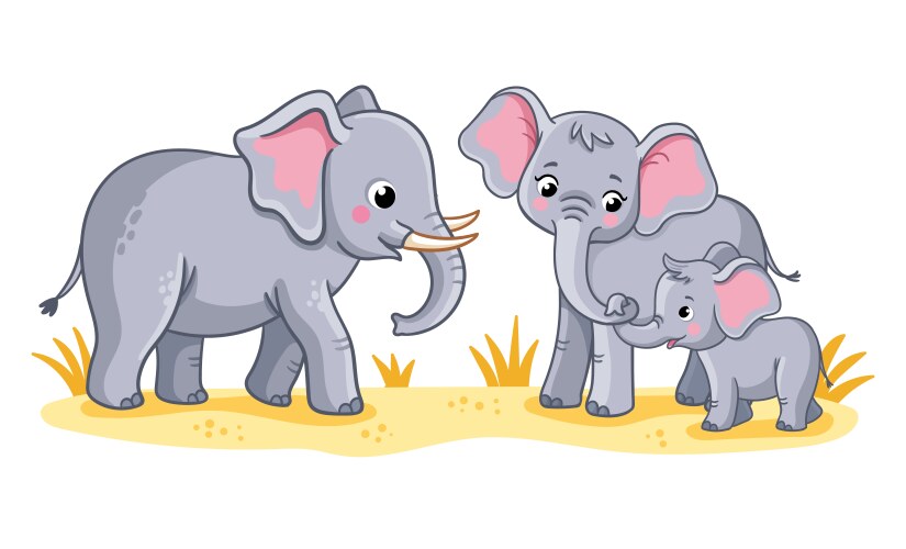 Baby Elephant And Mother Clipart