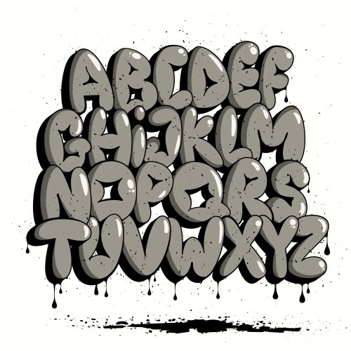 Letter p graffiti alphabet bubble Royalty Free Vector Image