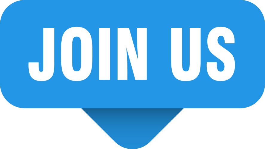 Join us sticker sign on transparent Royalty Free Vector