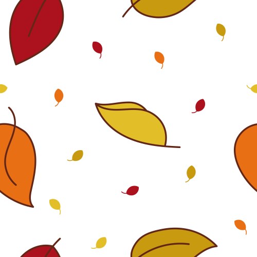 Autumn leaves fall seamless pattern coloring Vector Image