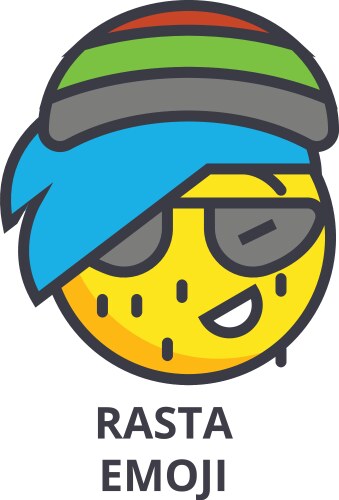 Happy and sad emoji line icon sign Royalty Free Vector Image