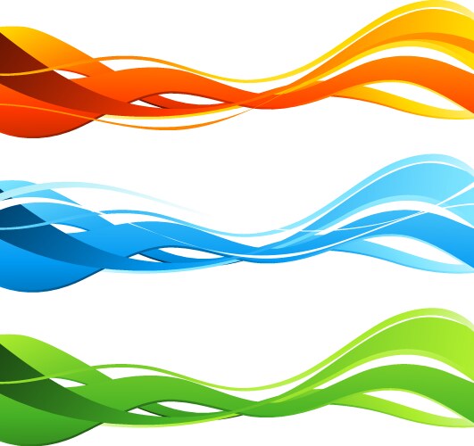 Set of color wave Royalty Free Vector Image - VectorStock