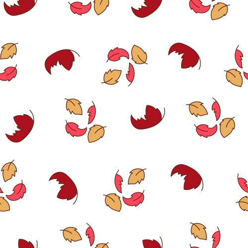 Autumn leaves fall seamless pattern coloring Vector Image