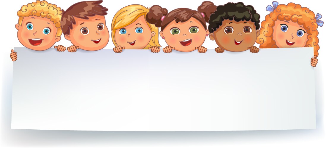 Wooden banner with white blank paper and cute Vector Image