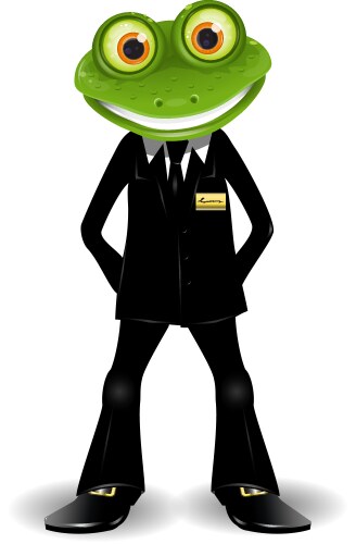 Frog security guard Royalty Free Vector Image - VectorStock