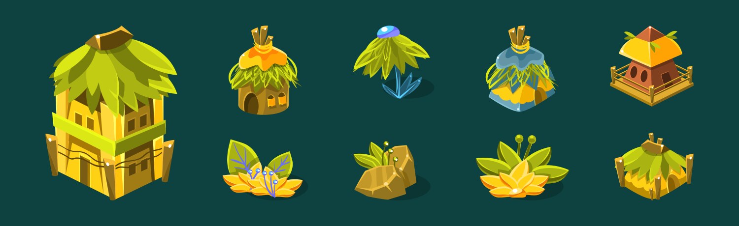 Tropical jungle landscape design element Vector Image