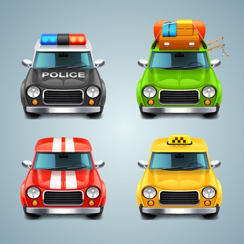 Car icon set-2 Royalty Free Vector Image - VectorStock