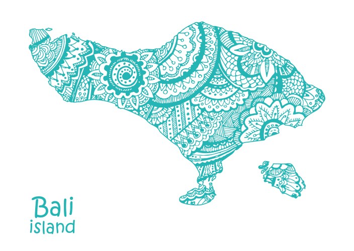 3d isometric map bali is a province Royalty Free Vector