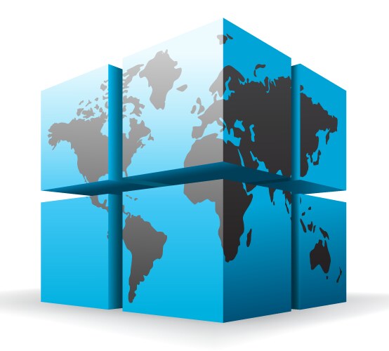 Paper world map flat icon Royalty Free Vector Image